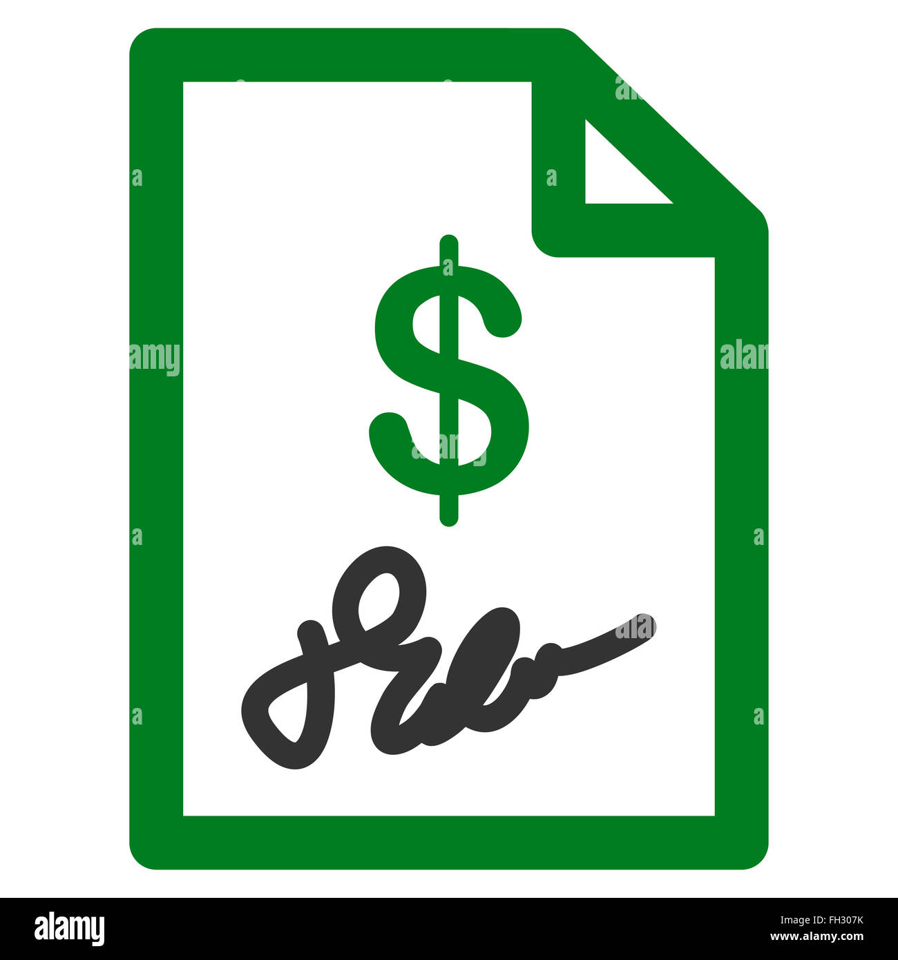 Signed Invoice Icon Stock Photo - Alamy
