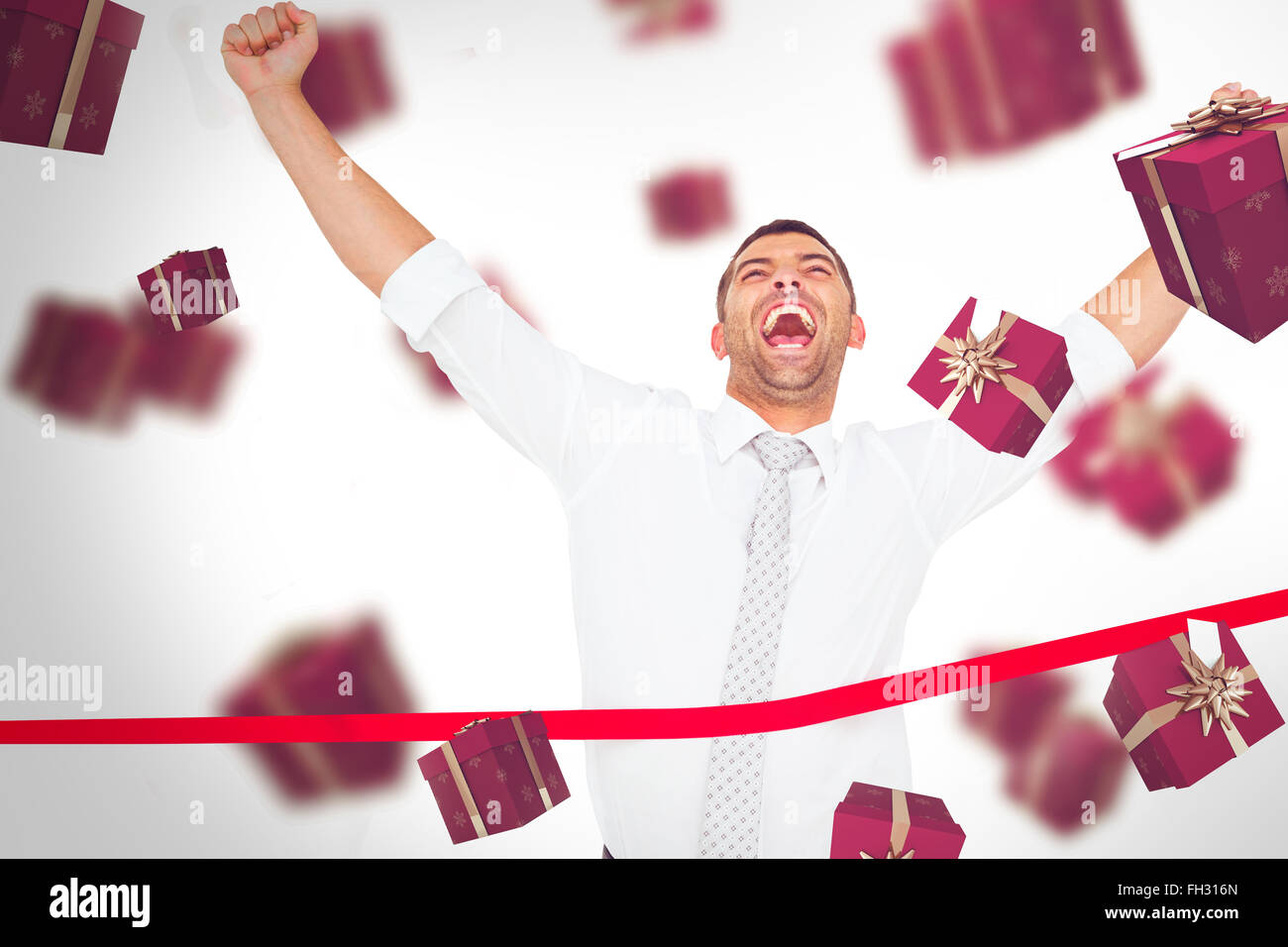 Celebration winning finish line hi-res stock photography and images - Alamy