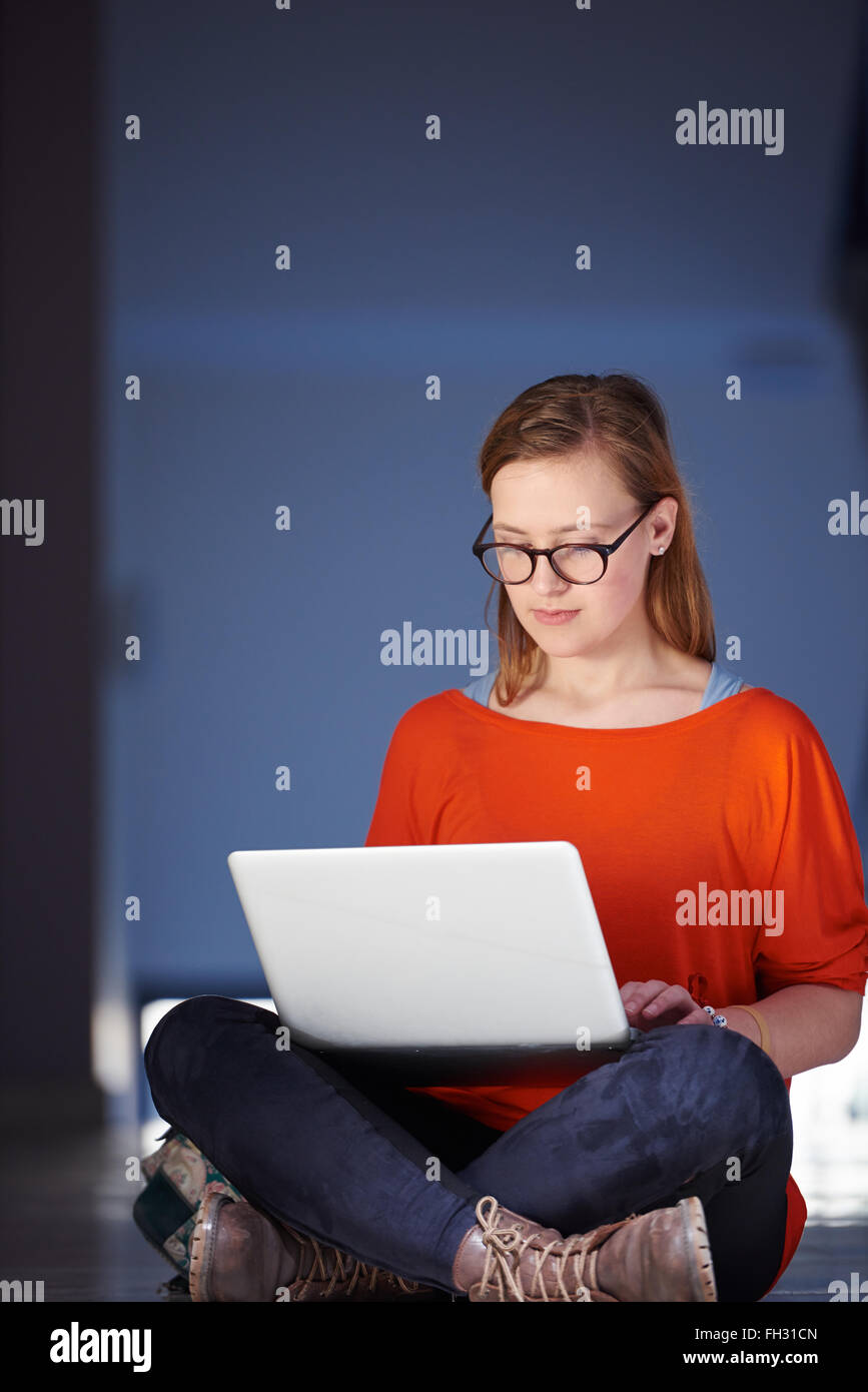 student girl with laptop computer Stock Photo - Alamy