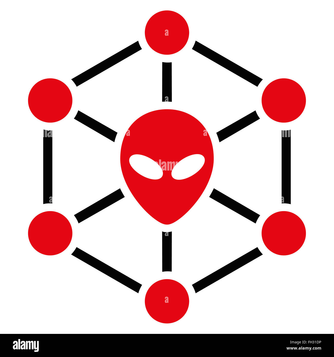 Alien Network Flat Icon Stock Photo - Alamy