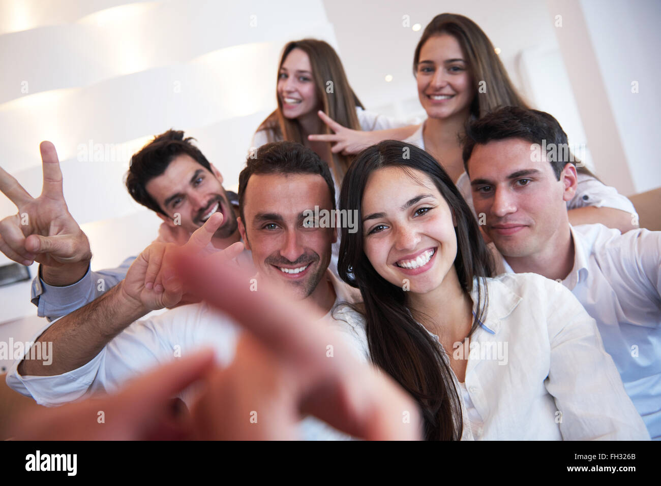 group of friends taking selfie Stock Photo - Alamy