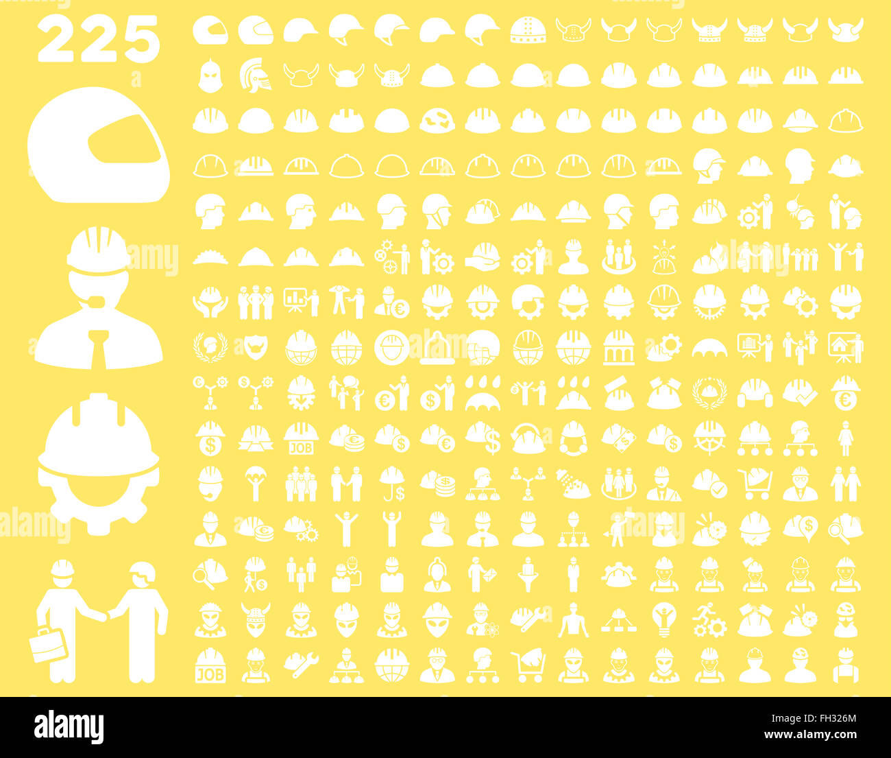 Work Safety and Helmet Icon Set Stock Photo - Alamy