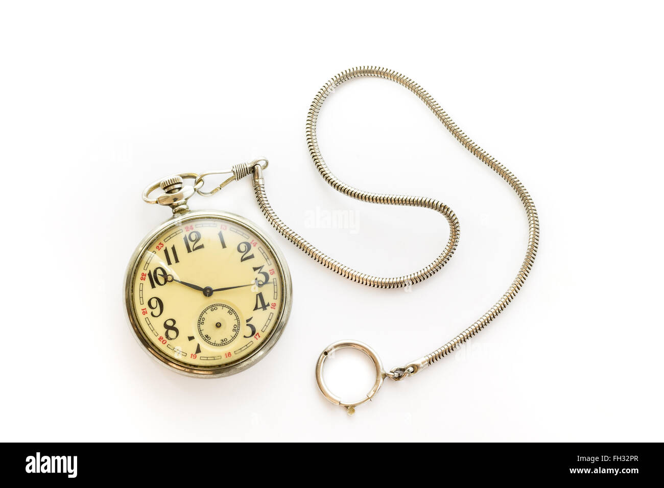 Old pocket watch isolated on white background Stock Photo - Alamy
