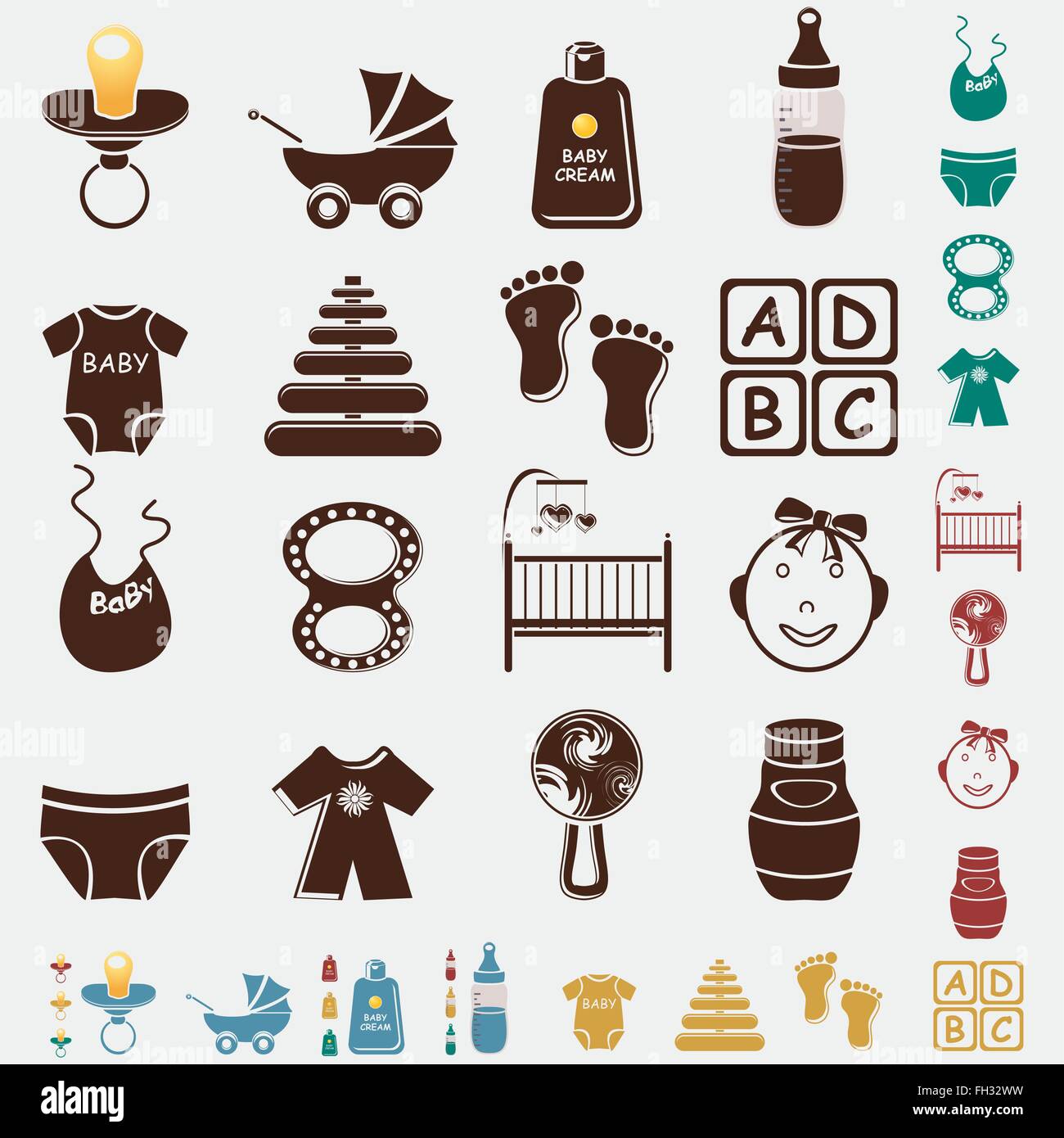 baby set icons Stock Vector Image & Art - Alamy