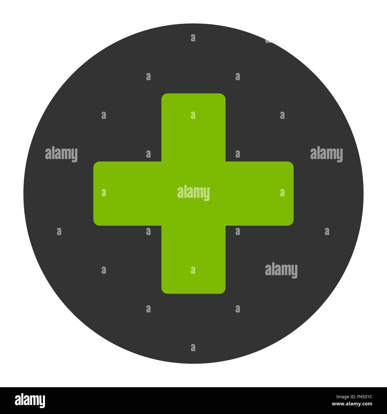 Plus flat eco green and gray colors round button Stock Photo - Alamy