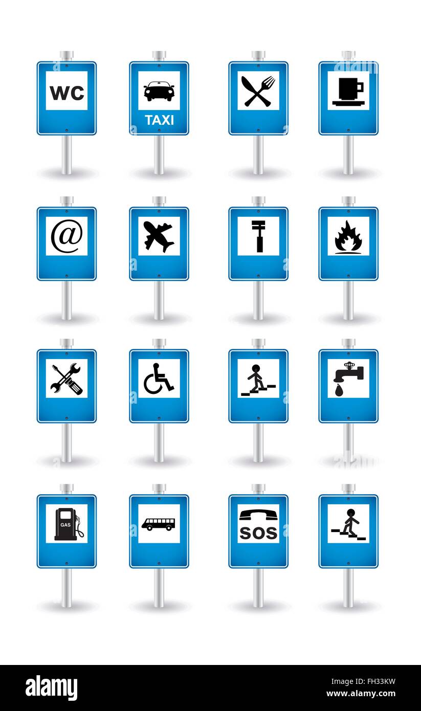 blue road signs Stock Vector Image & Art - Alamy