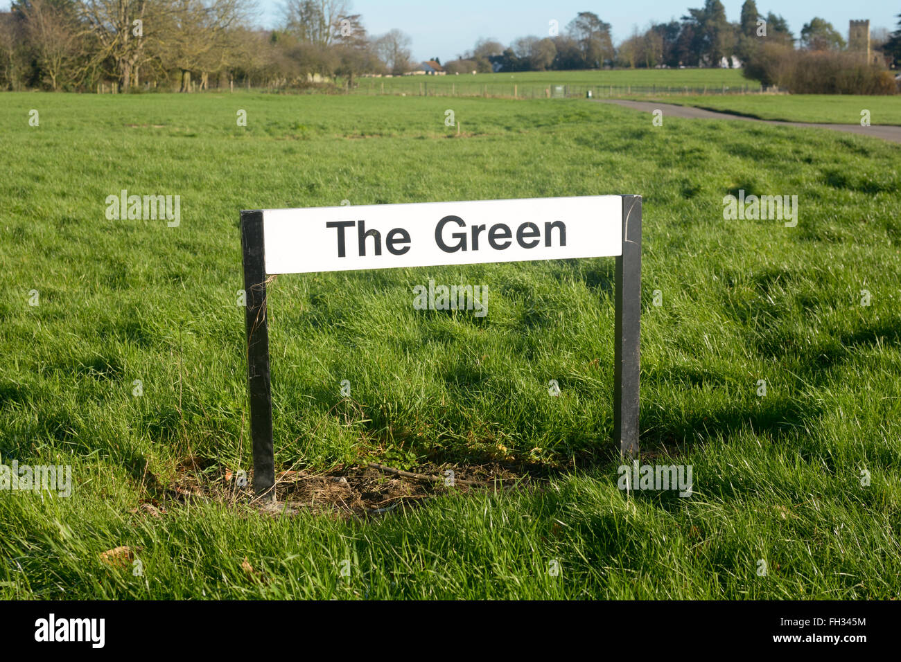 The Green sign in the parish of Woughton-on-the-Green, Buckinghamshire ...