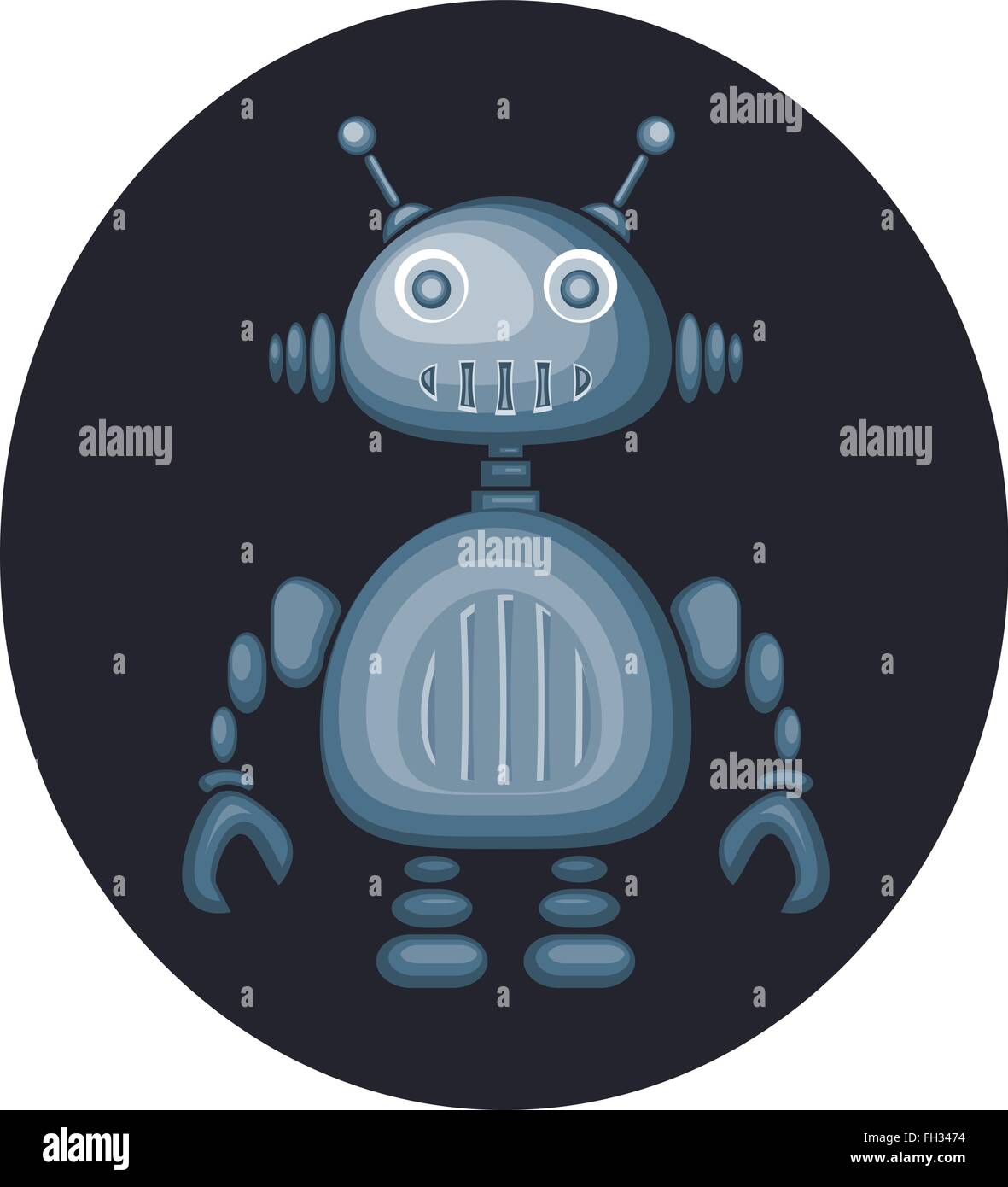 Blue retro robot icon hi-res stock photography and images - Alamy