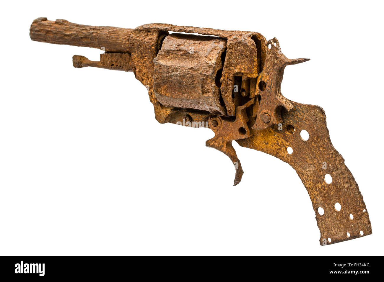 Old rusty pistol, Isolated on white background Stock Photo - Alamy