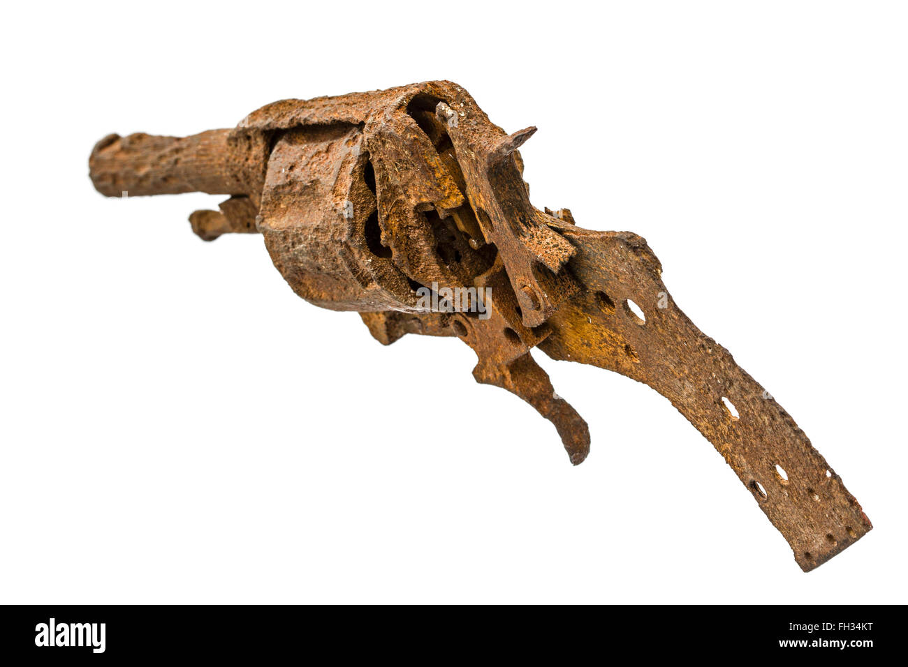 Old rusty pistol, Isolated on white background Stock Photo - Alamy