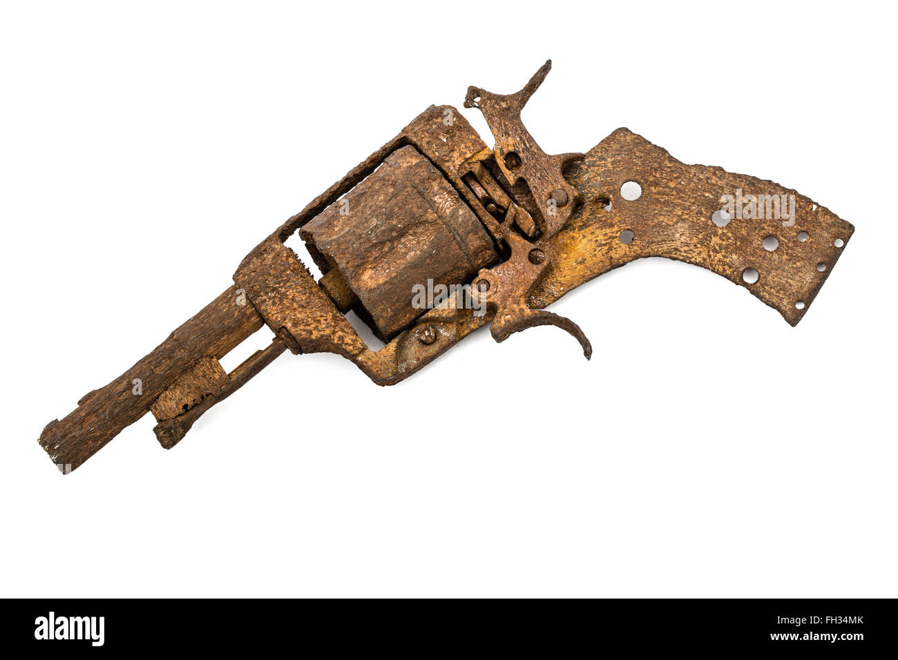 Old rusty pistol, Isolated on white background Stock Photo - Alamy