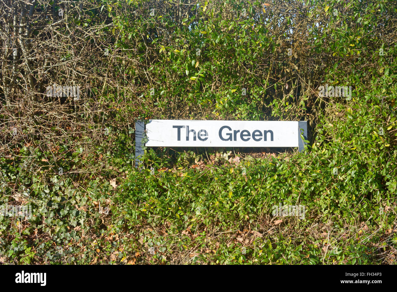 The Green sign in the parish of Woughton-on-the-Green, Buckinghamshire ...