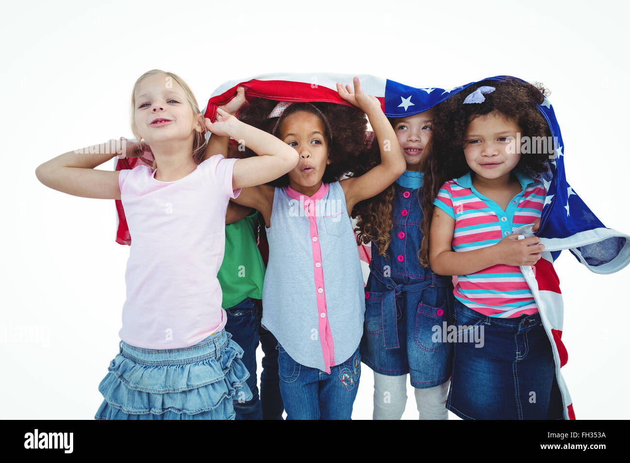 Girls holding flag hi-res stock photography and images - Alamy