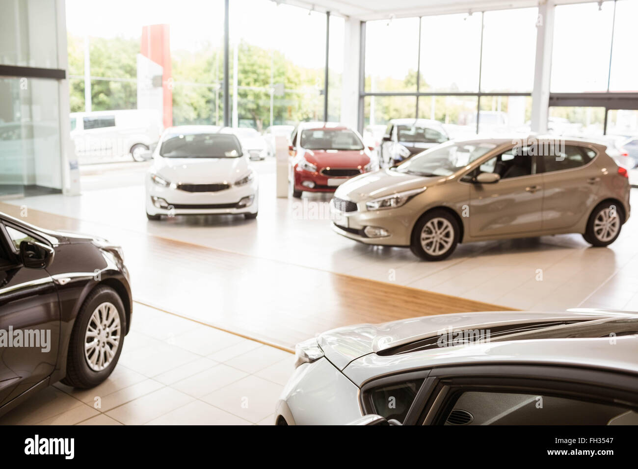 View of row new car Stock Photo - Alamy