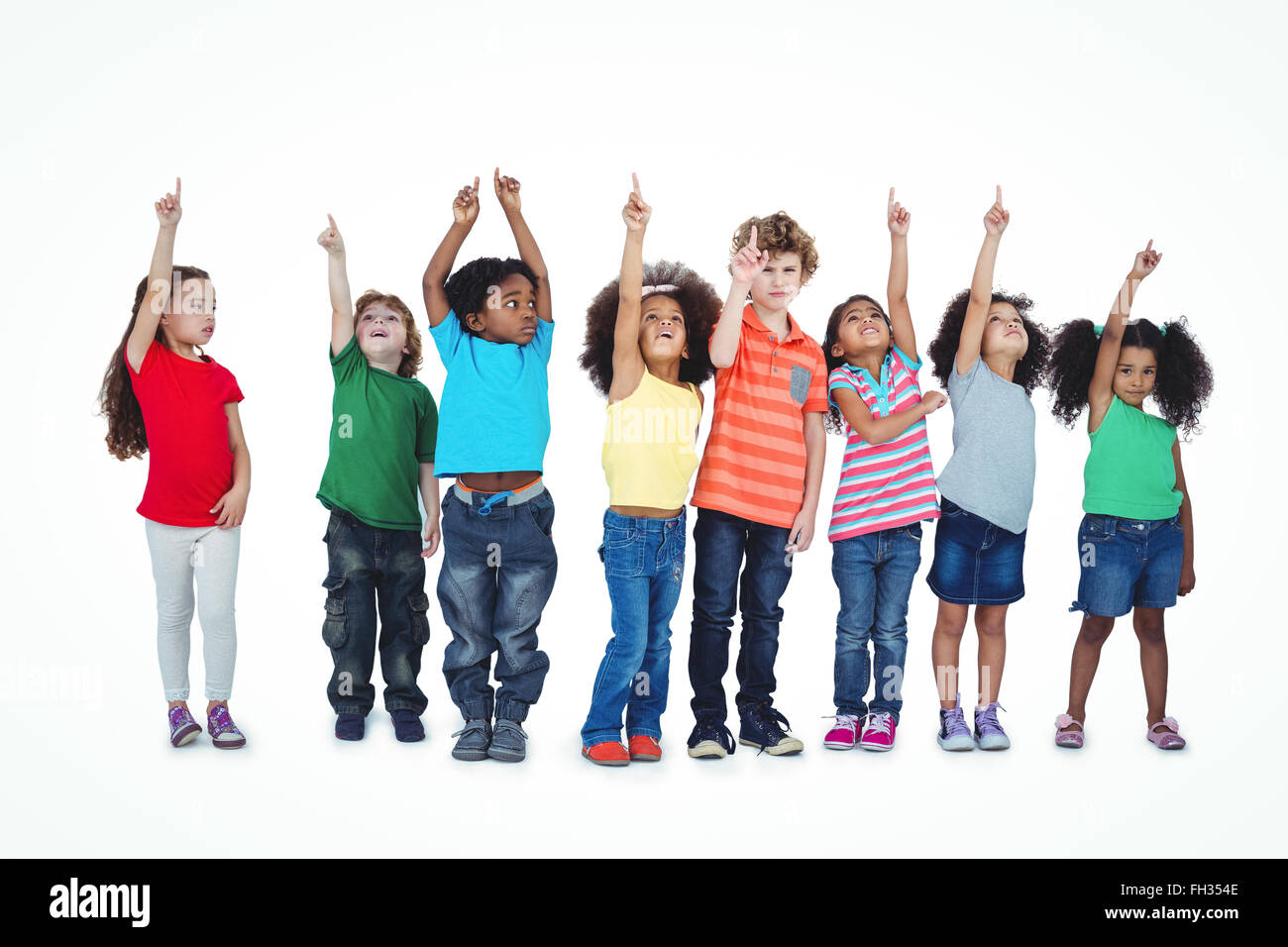 A row of children standing together Stock Photo - Alamy