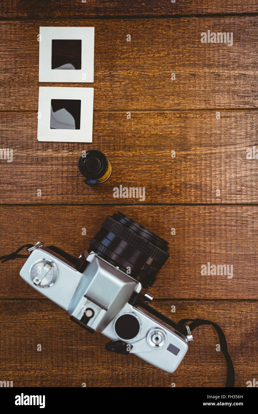 View of an old camera with photos slides Stock Photo - Alamy