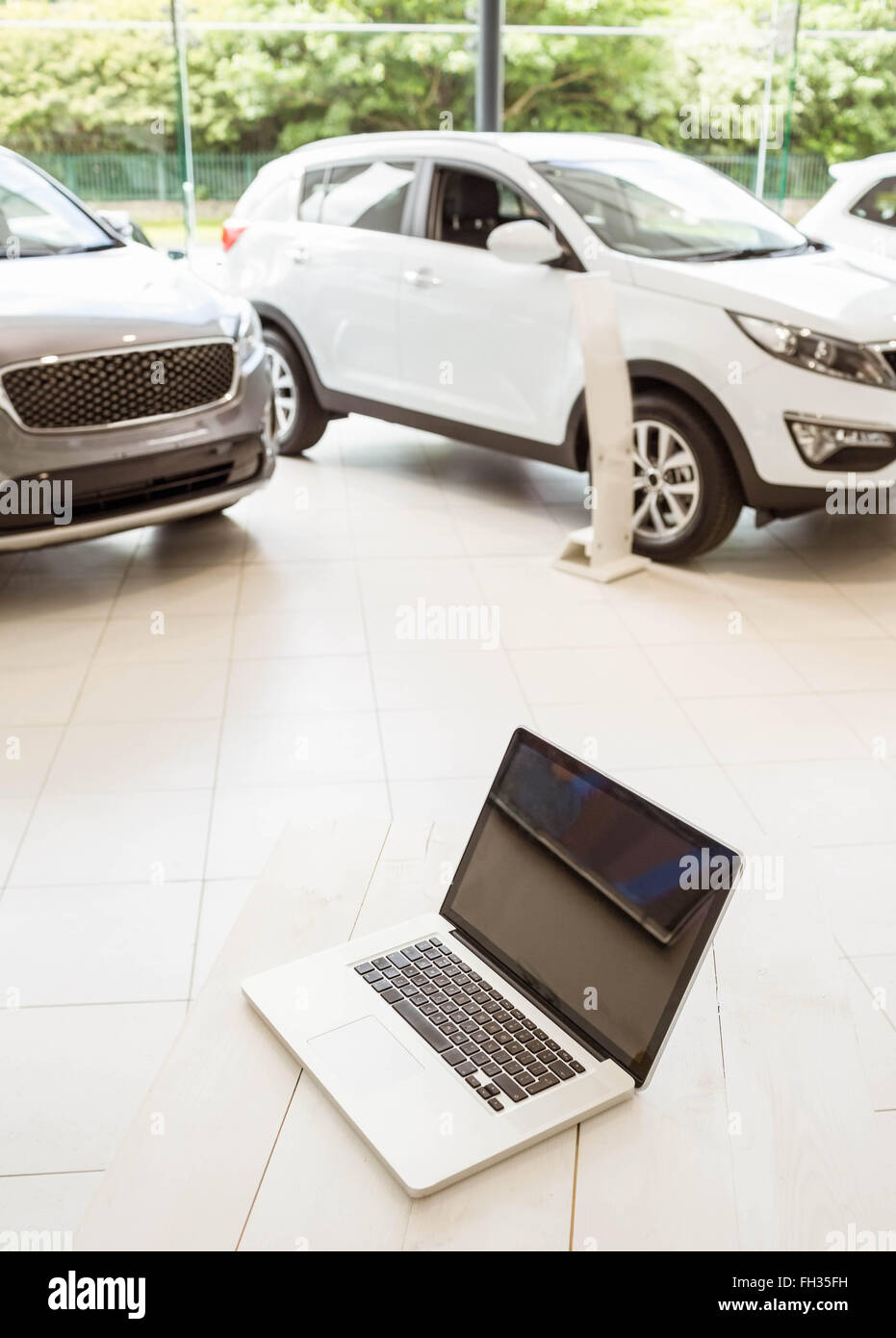View of row new car Stock Photo - Alamy