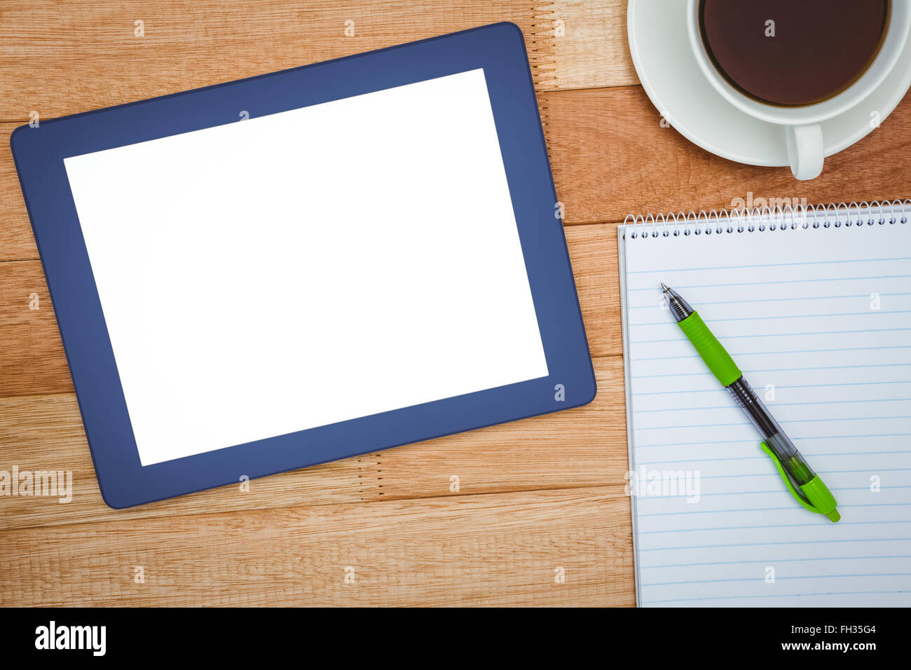 View of a blue tablet Stock Photo - Alamy