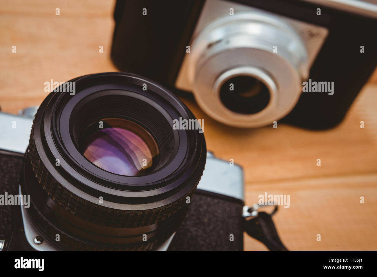 View of two old cameras Stock Photo - Alamy