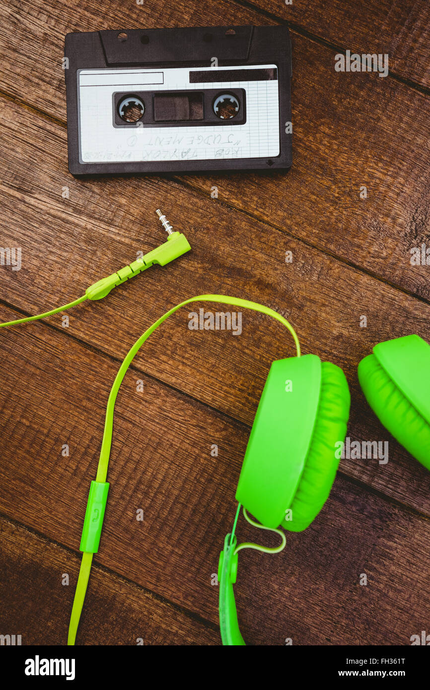 Close up view of old tape and headphone Stock Photo - Alamy