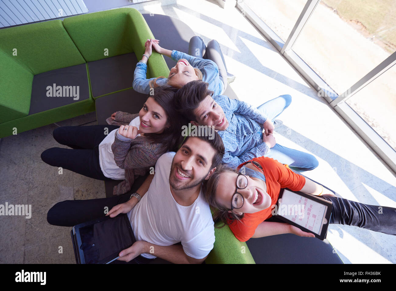 students group working on school project together Stock Photo - Alamy