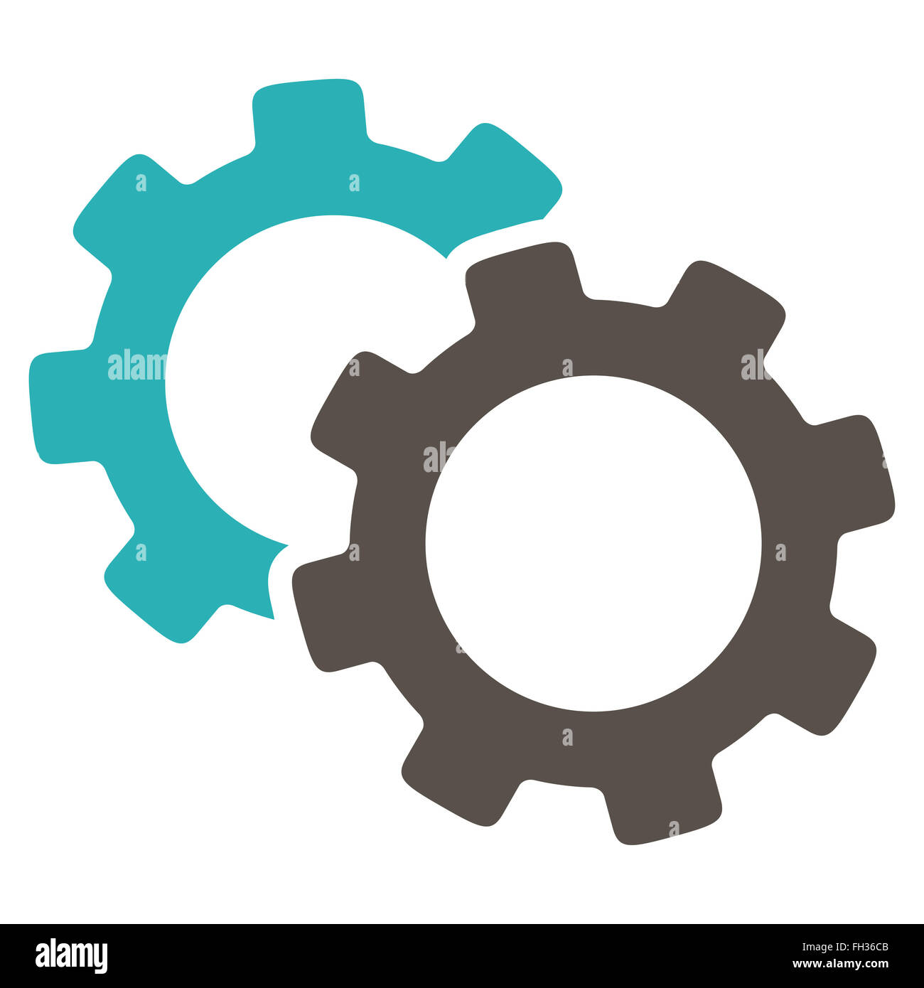 Gears Flat Icon Stock Photo - Alamy
