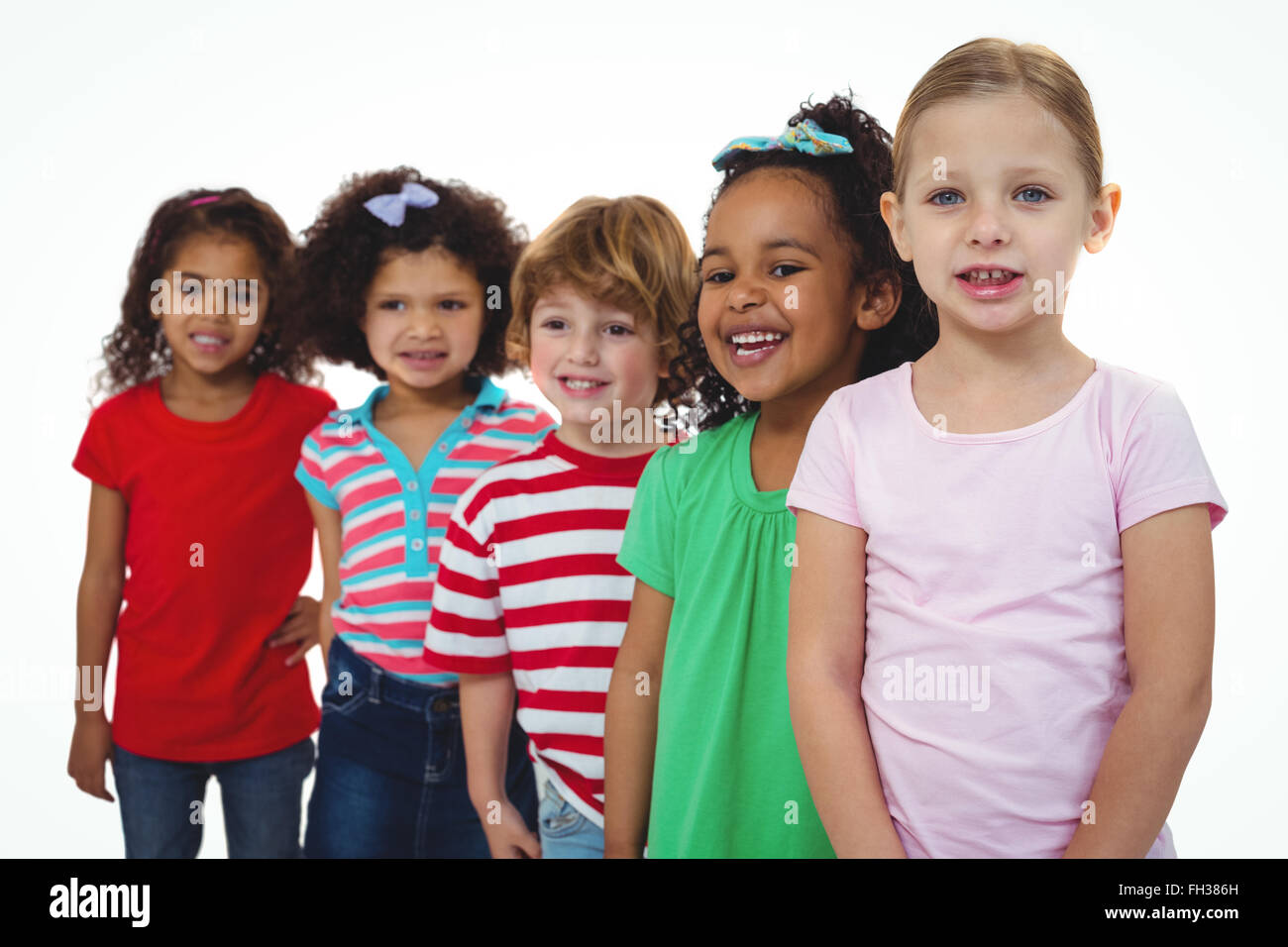 Small group of kids standing together Stock Photo - Alamy