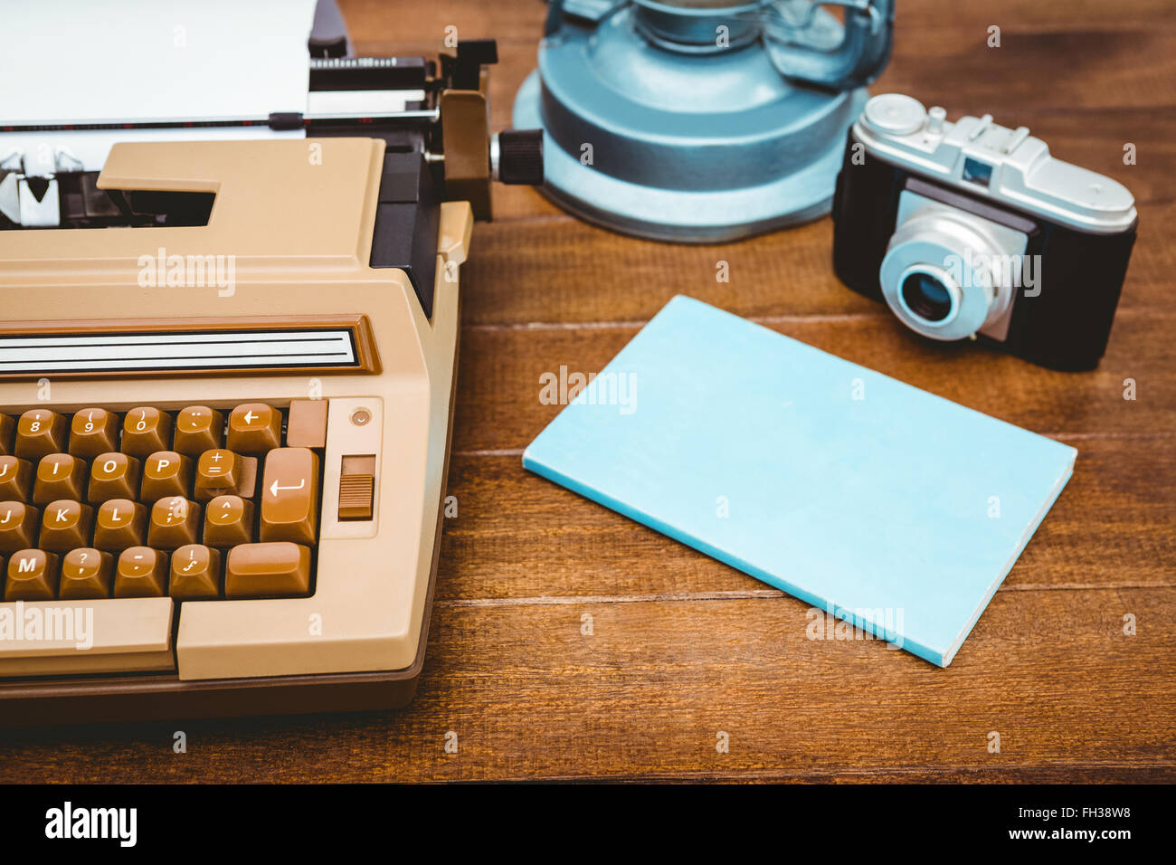 View of an old typewriter and camera Stock Photo - Alamy
