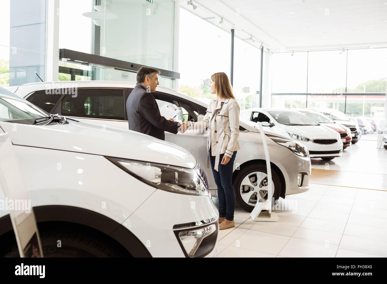 Salesman shaking a customer hand Stock Photo - Alamy