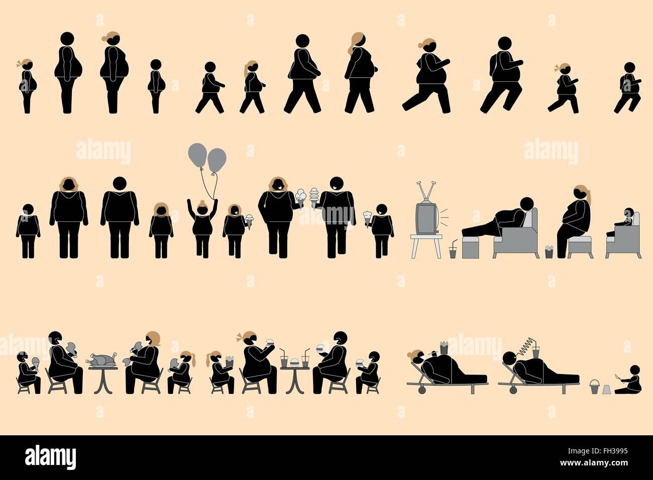 Set fat people body Stock Vector Images - Alamy