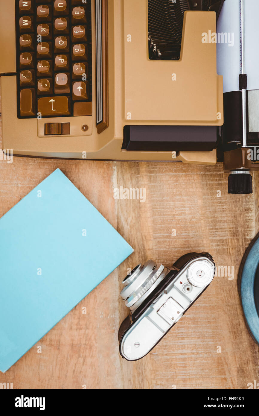 View of an old typewriter and camera Stock Photo - Alamy