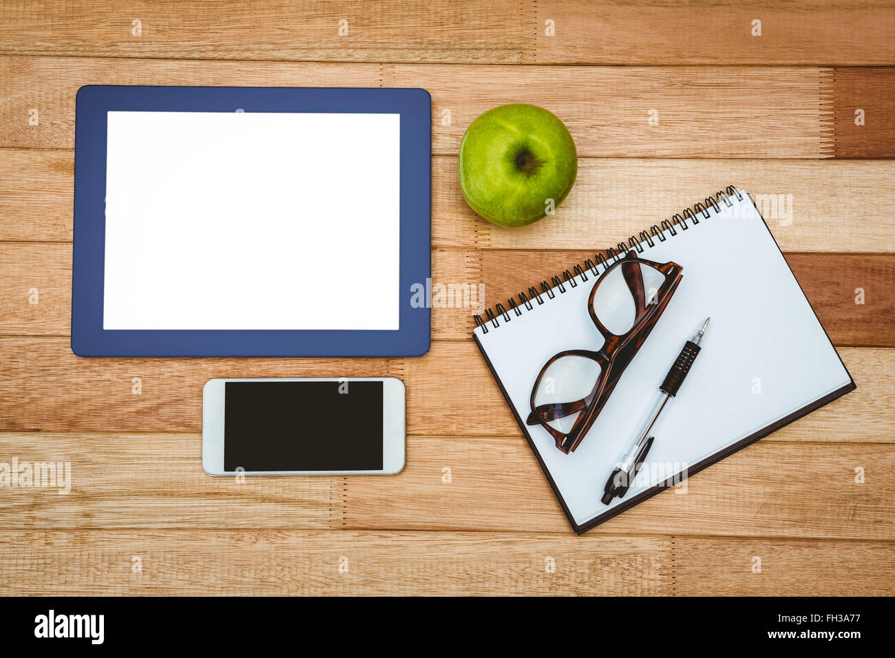 Above view of business stuff Stock Photo - Alamy