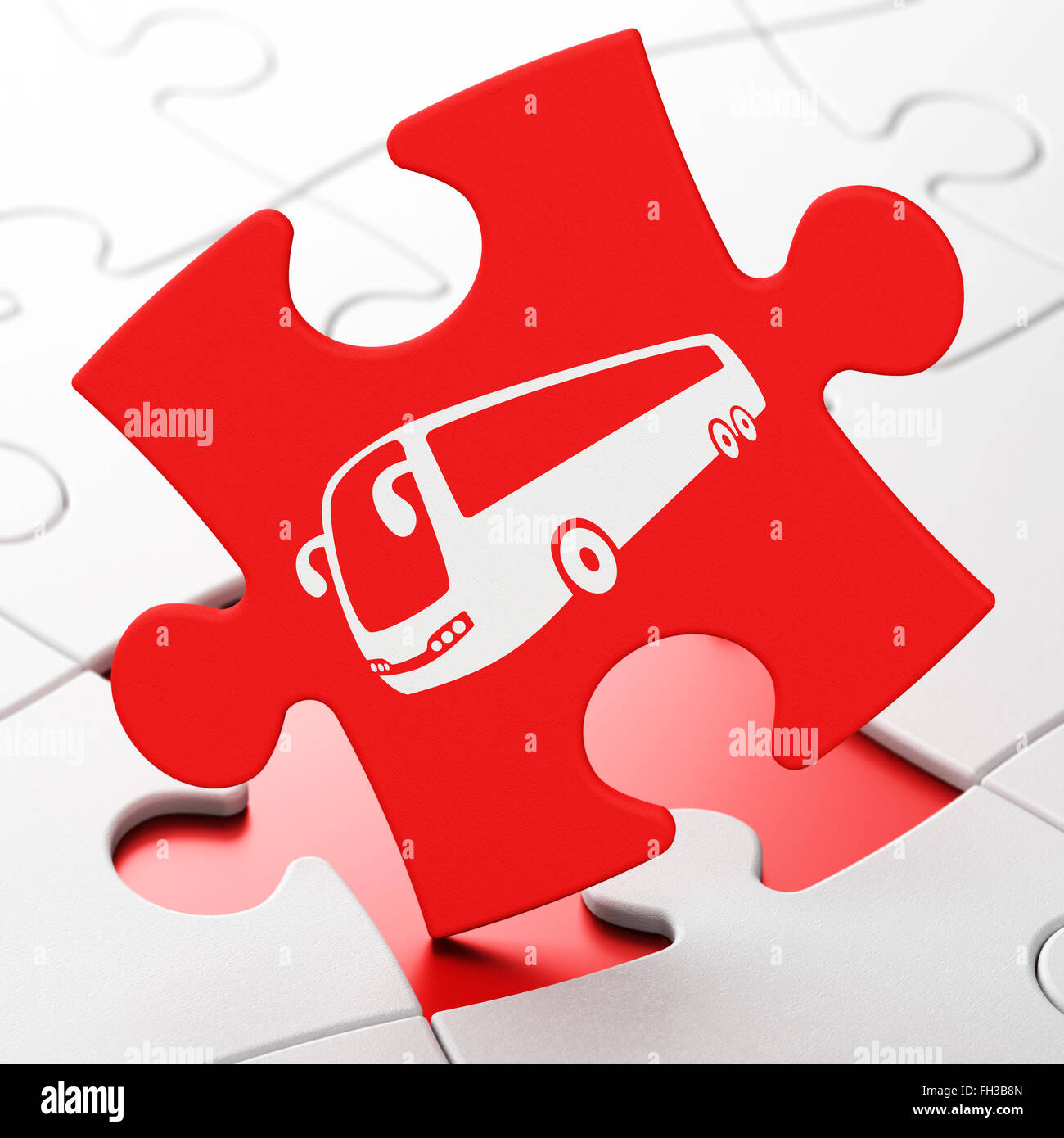 Travel concept: Bus on puzzle background Stock Photo - Alamy