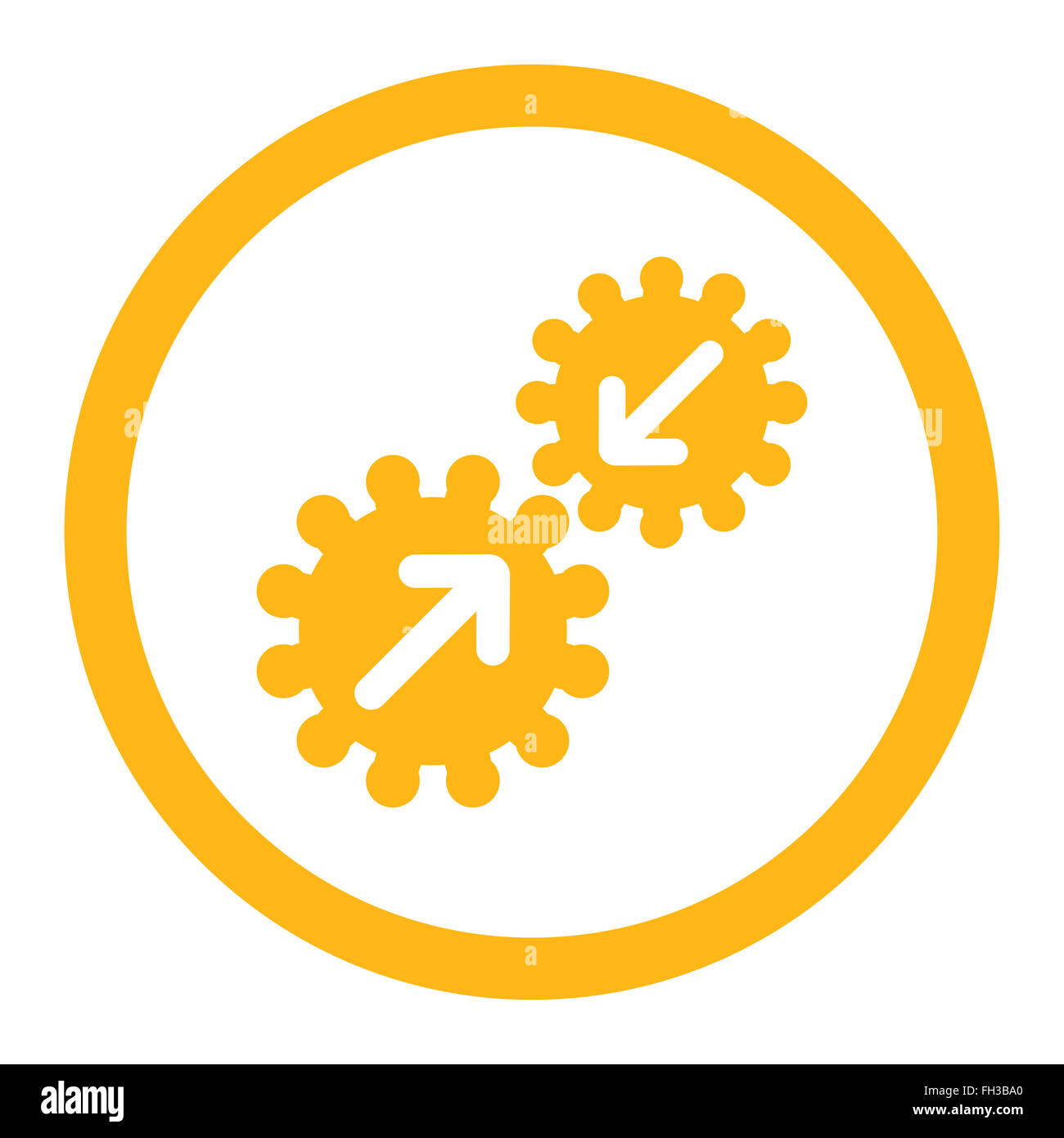 Integration flat yellow color rounded vector icon Stock Photo - Alamy