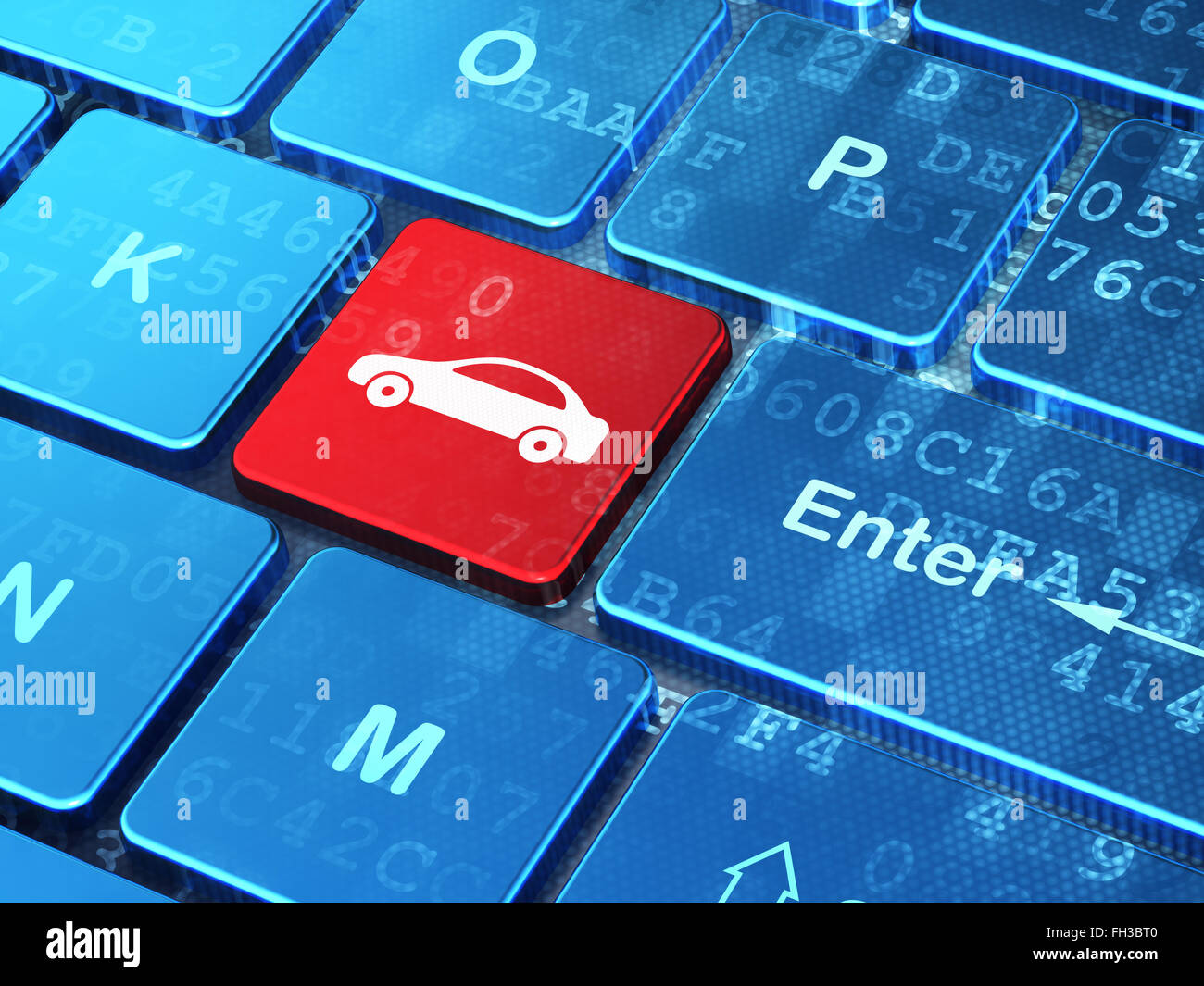 Vacation concept: Car on computer keyboard background Stock Photo - Alamy