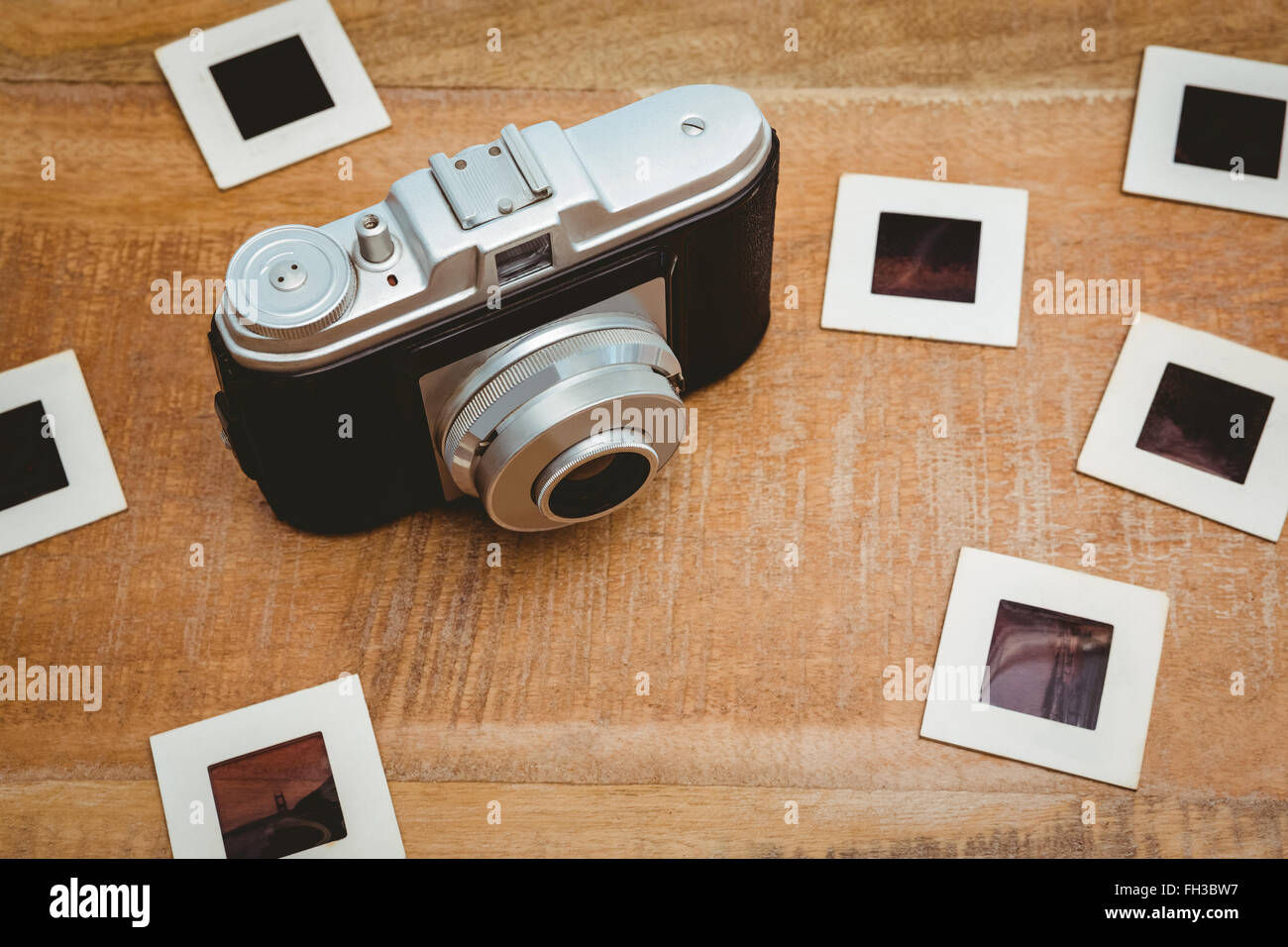 View of an old camera with photo slides Stock Photo - Alamy