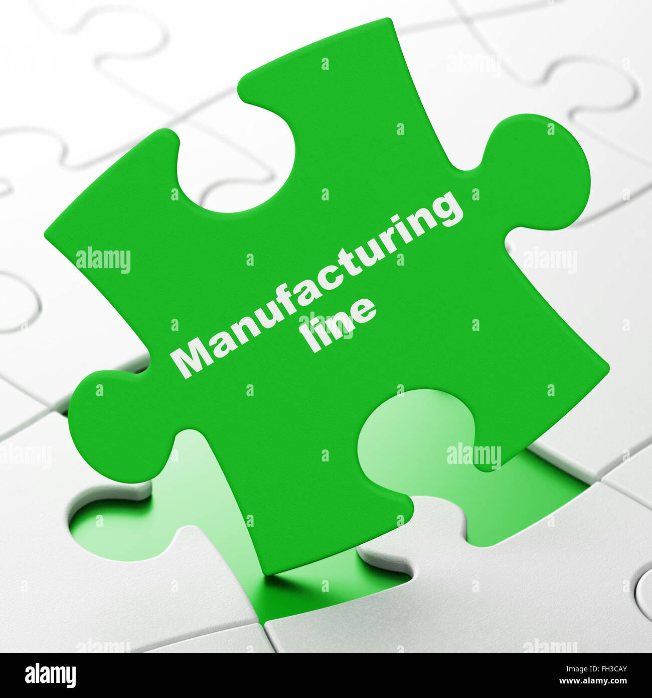 Industry concept: Manufacturing Line on puzzle background Stock Photo ...