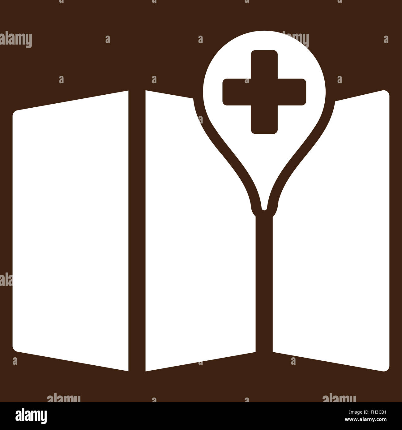 Medical Map Icon Stock Photo - Alamy