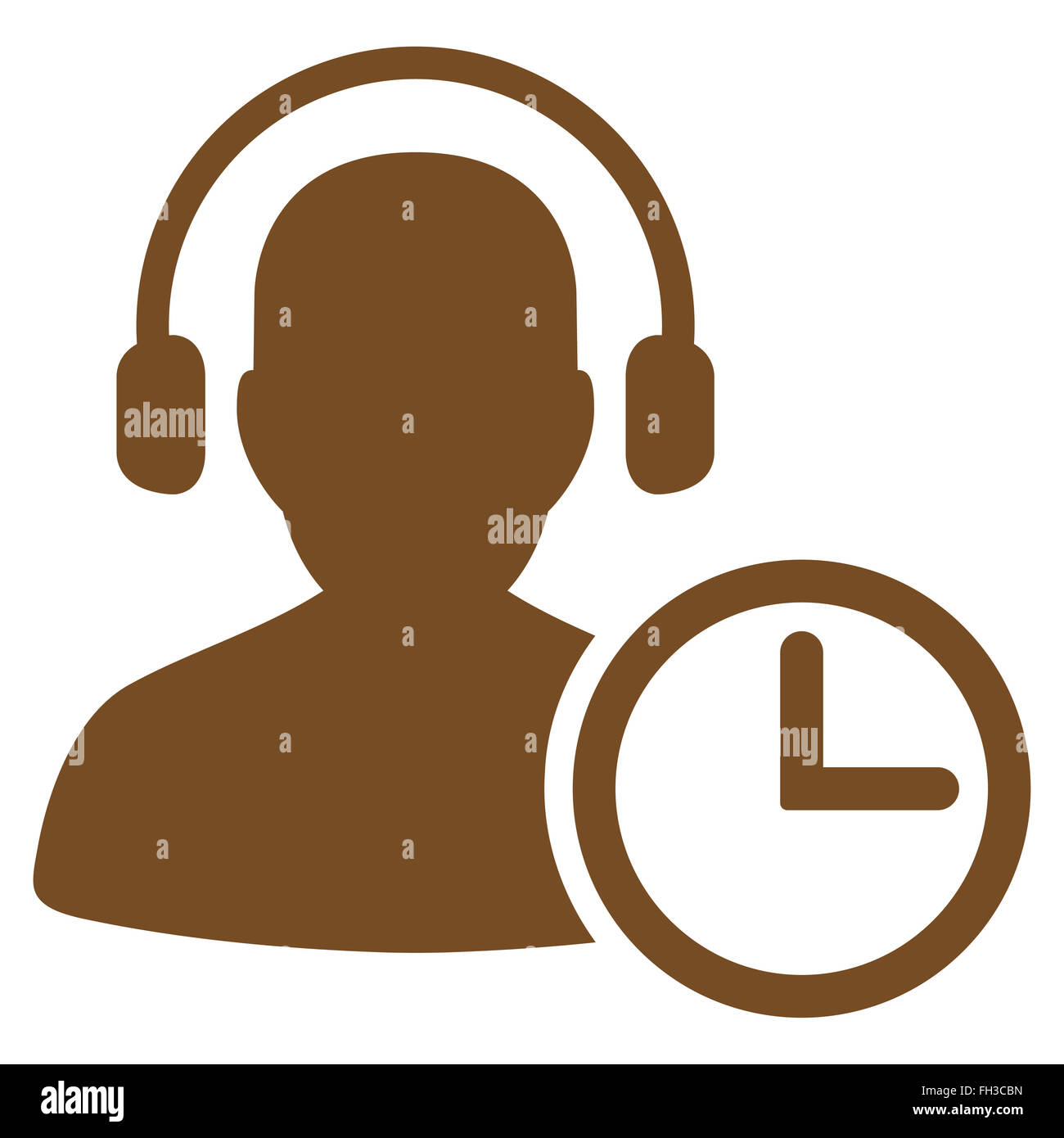 Operator Time Flat Icon Stock Photo - Alamy