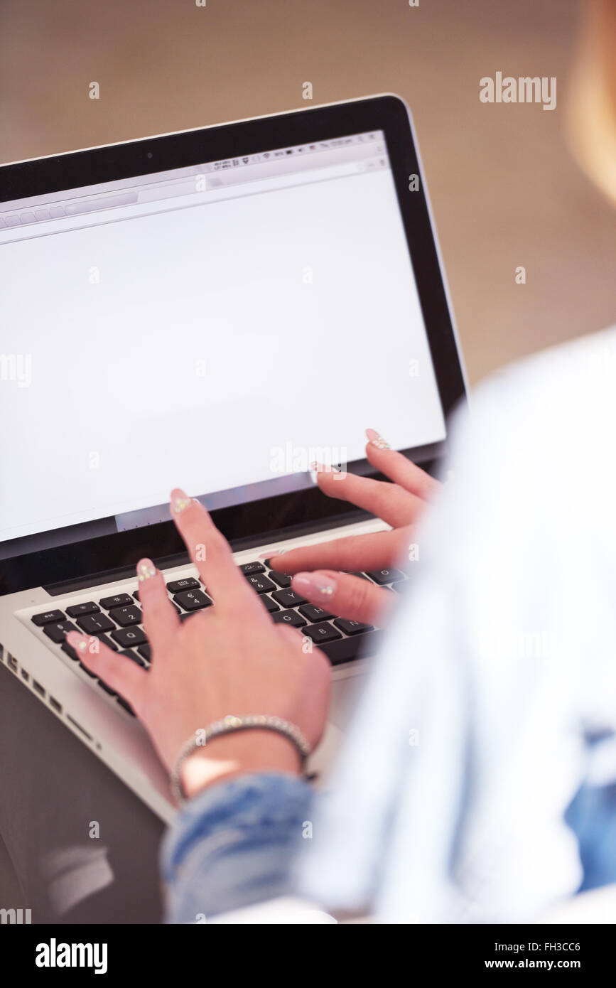 student girl with laptop computer Stock Photo - Alamy