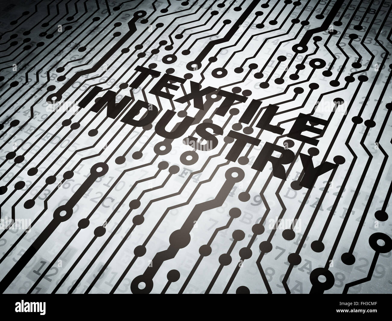 Manufacuring concept: circuit board with Textile Industry Stock Photo ...