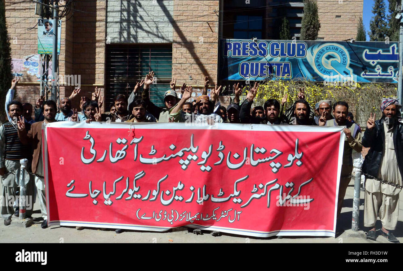 Contract Employees of Balochistan Development Authority (BDA) chant ...