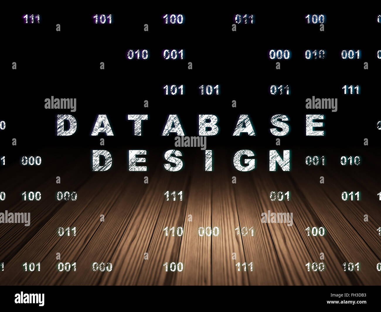 Software concept: Database Design in grunge dark room Stock Photo - Alamy