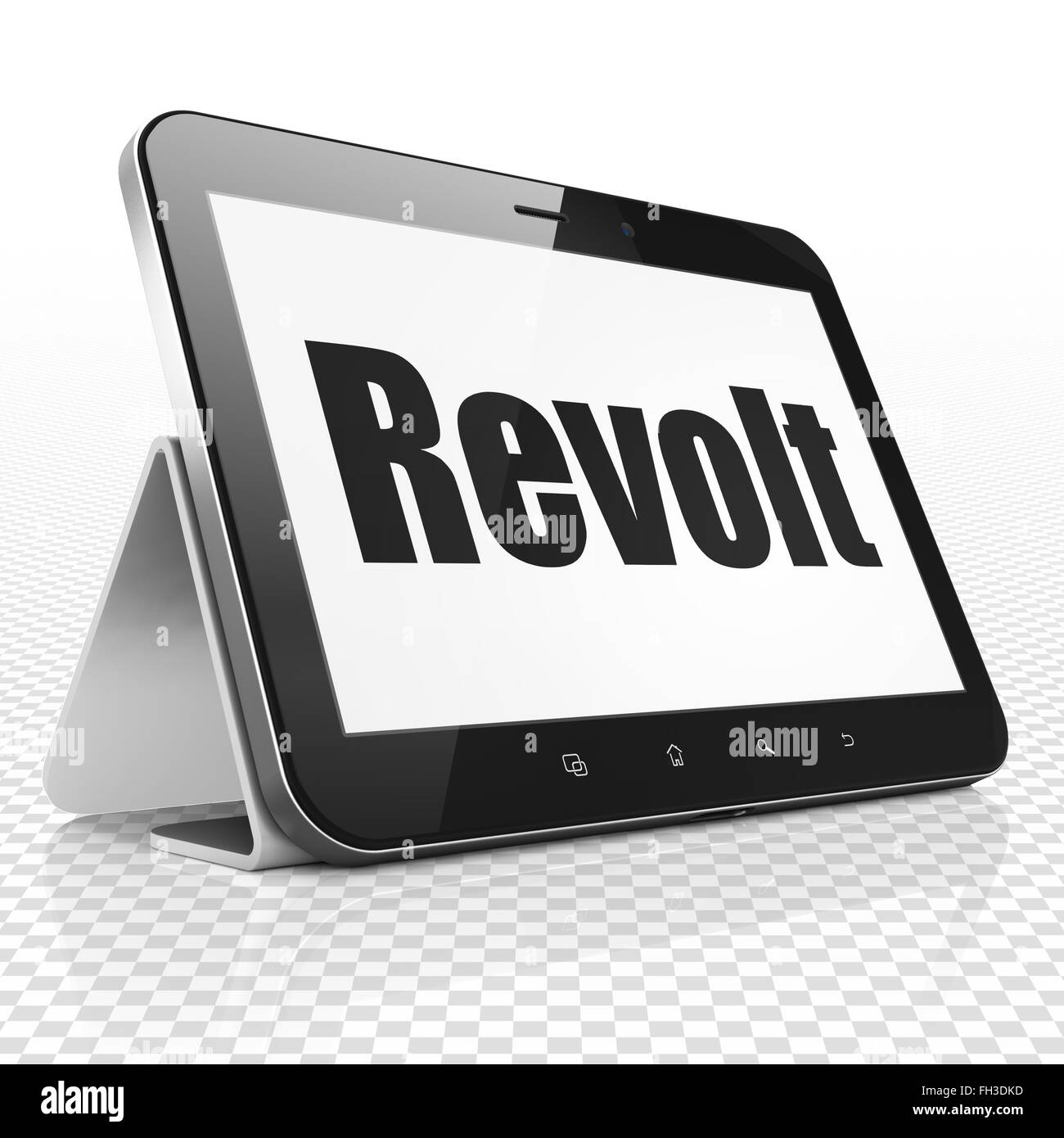 Political concept: Tablet Computer with Revolt on display Stock Photo ...