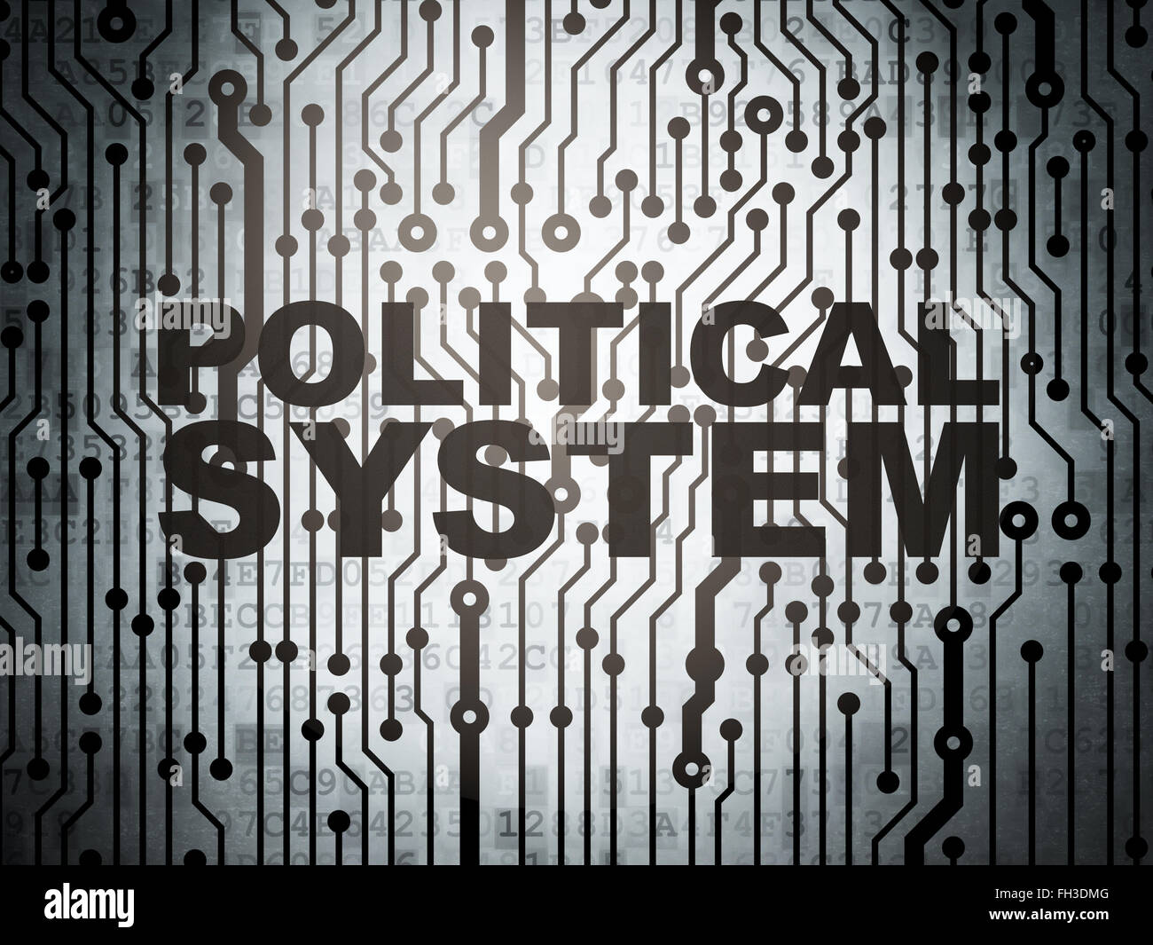 Politics concept: circuit board with Political System Stock Photo - Alamy
