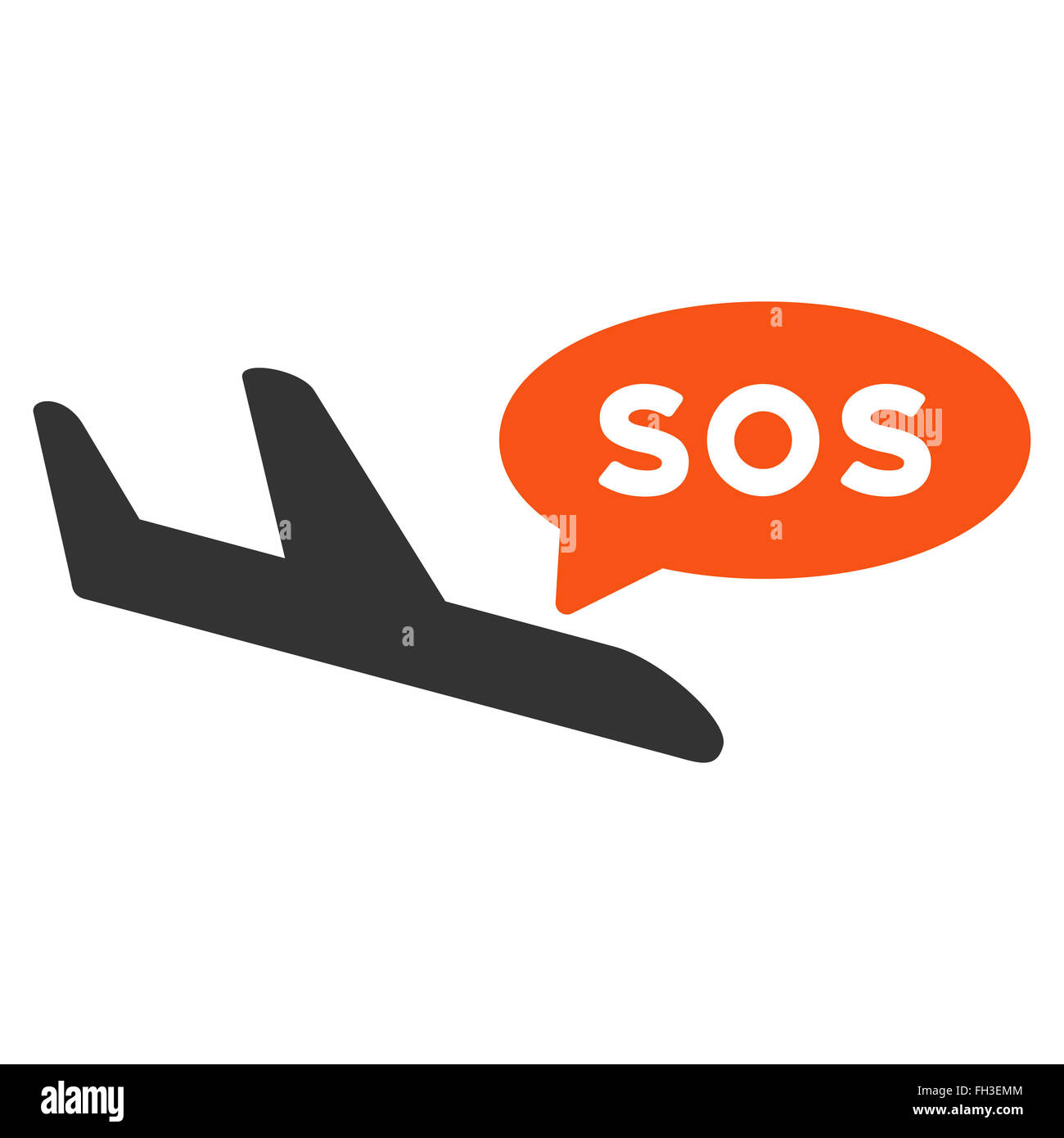 Airplane Sos Message Icon Stock Photo - Alamy