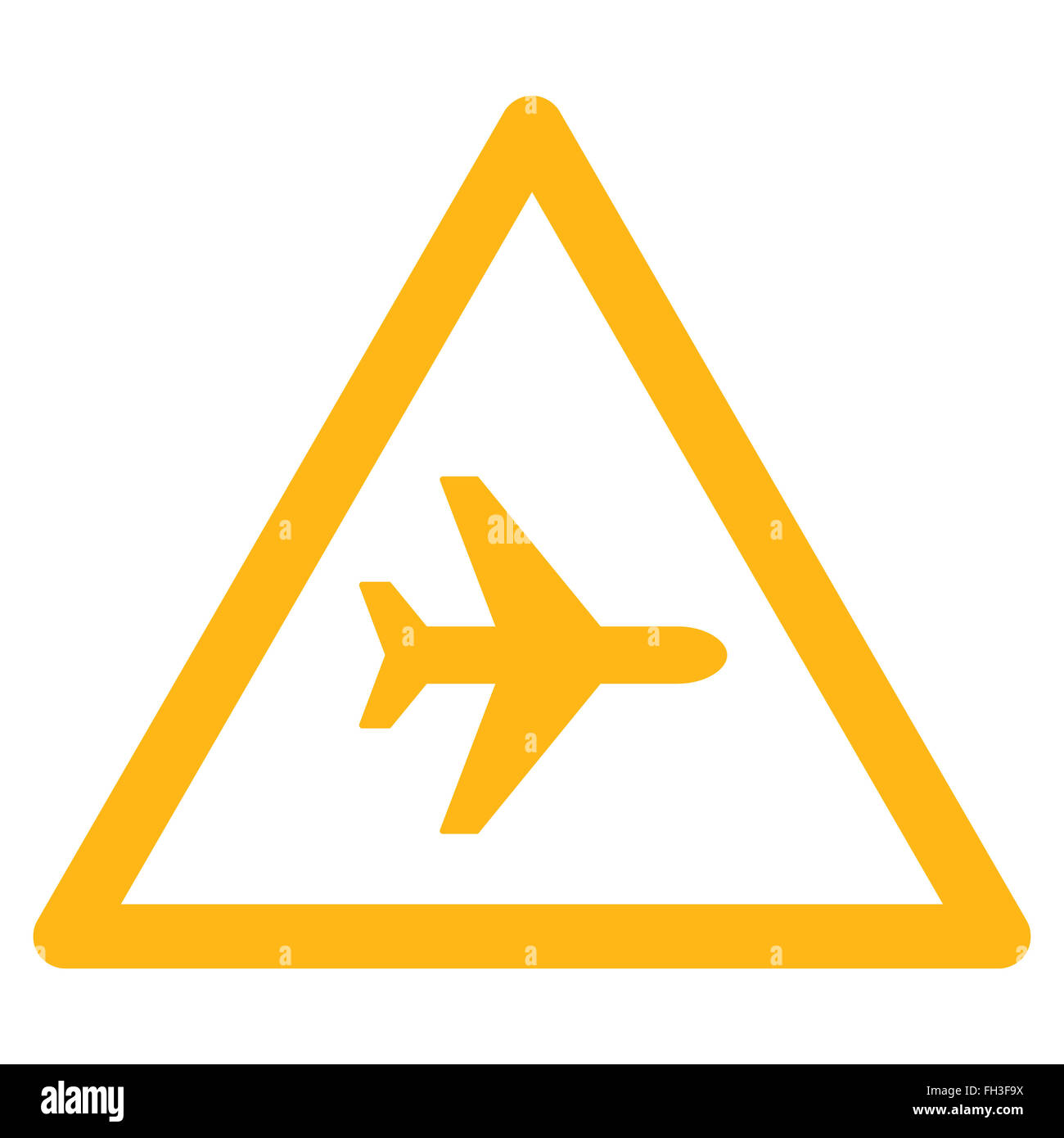 Airplane Danger Flat Icon Stock Photo - Alamy