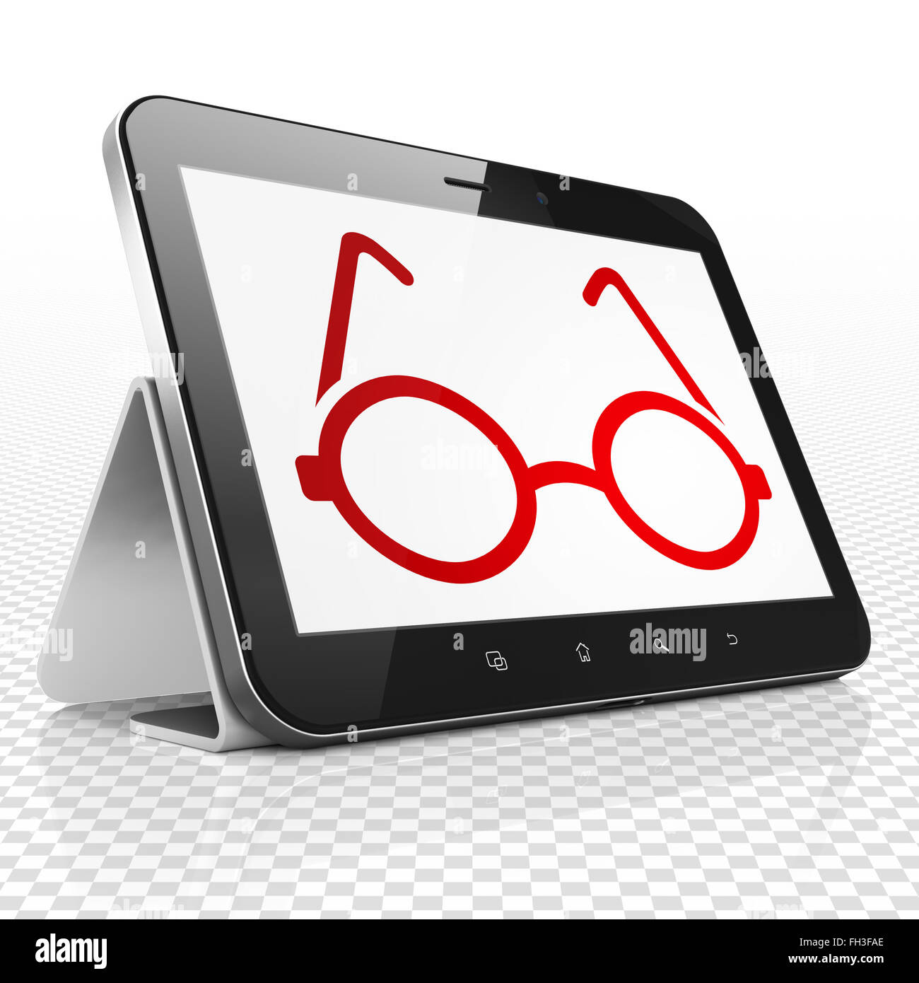 Science concept: Tablet Computer with Glasses on display Stock Photo ...