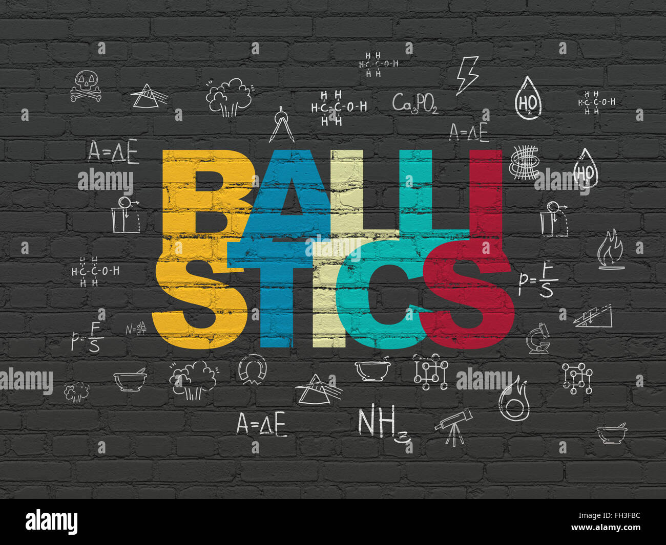 Science concept: Ballistics on wall background Stock Photo - Alamy