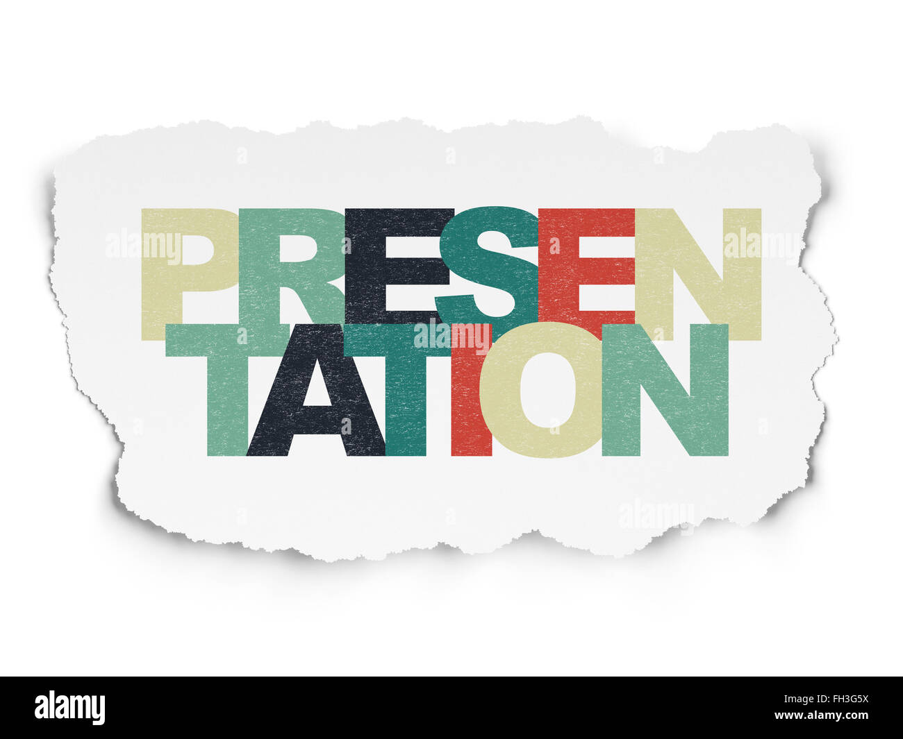 Marketing concept: Presentation on Torn Paper background Stock Photo ...